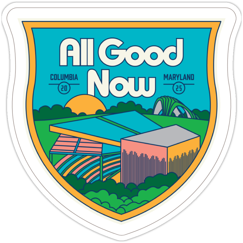 All Good Now '25 Badge Sticker – Merch Shops by Press Press Merch