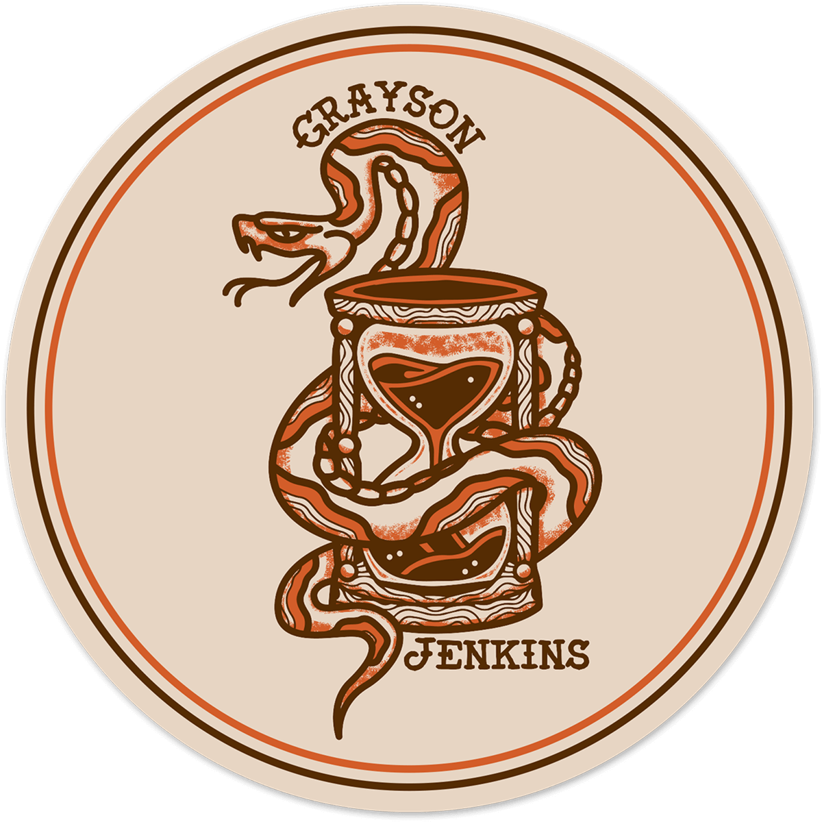 Grayson Jenkins Moody Snake Sticker – Merch Shops by Press Press Merch