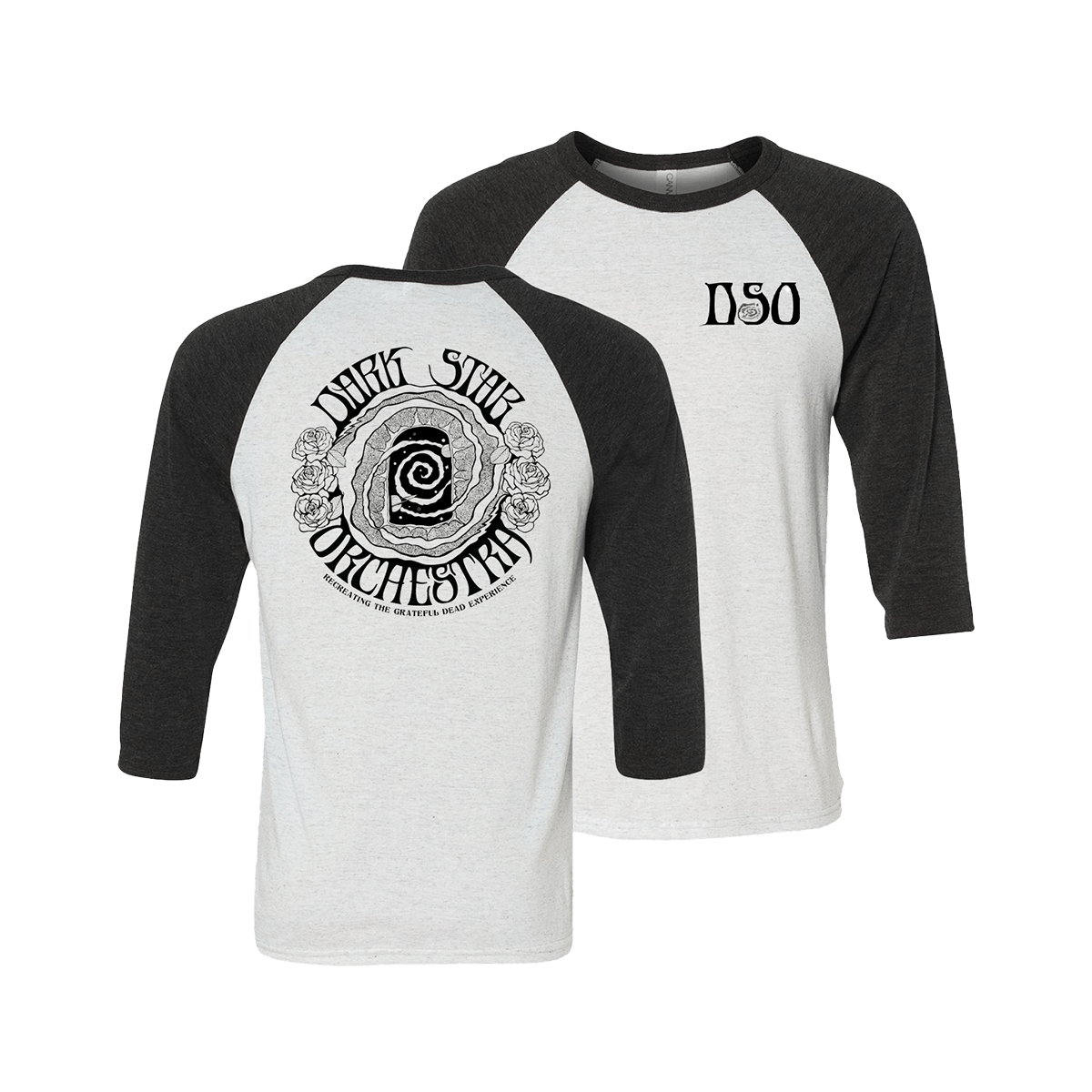 DSO Rose Portal 3/4 Sleeve - White Fleck/Charcoal – Merch Shops by ...