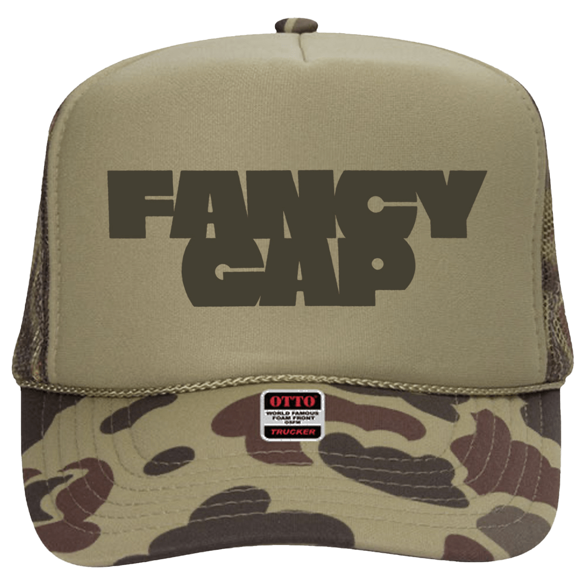 Fancy Gap Block Logo Trucker Hat - Khaki/Camo – Merch Shops by Press ...